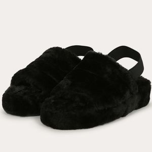 BAMBOO | Shoes | New Black Cozy Slide | Poshmark